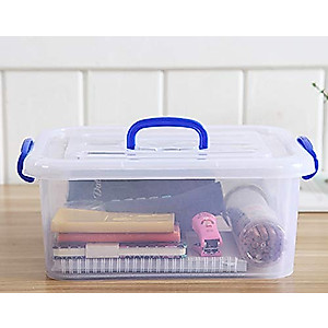 9 Quart Clear Storage Latch Bins with Lids/Handle, Plastic Clear Stackable Box, 9-Liter (2 Pack)