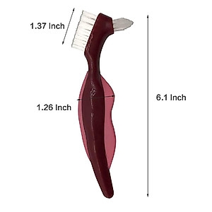 2 Pcs Premium Hard Denture Brush Toothbrush, Cleaning Brush, Multi-Layered Bristles &Portable Denture Double Sided Brush