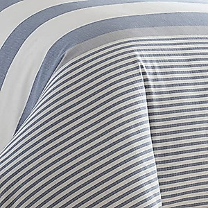 Nautica - Queen Comforter Set, Cotton Reversible Bedding with Matching Shams, Mediterranean Inspired Home Decor for All Seasons (Fairwater Blue, Queen)