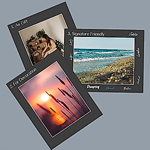 Golden State Art, Acid Free, Pack of 25 Black Pre-Cut 11x14 Picture Mat, for 8.5x11 Photo/Document, with White Core Bevel Cut Mattes