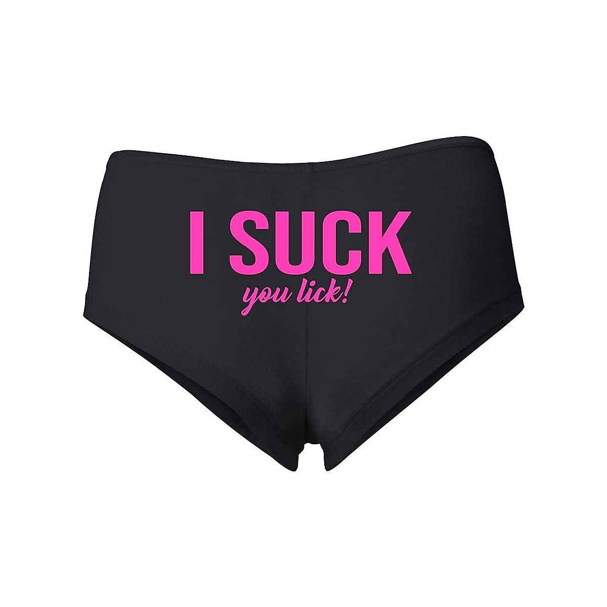 Wild Bobby I Suck You Lick Women's Cotton Spandex Booty Shorts, Black, Medium