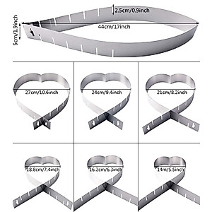 Goeielewe Adjustable Mousse Ring Heart-Shaped Cake Ring Mold Stainless Steel Scalable 5.5-10.6 Inches Dessert Cutter Pastry Mould Mousse Tiramisu Baking Mold