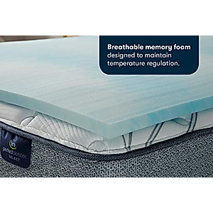 Serta Comfort Cool 1.5-in Gel Memory Foam Mattress Topper, Queen