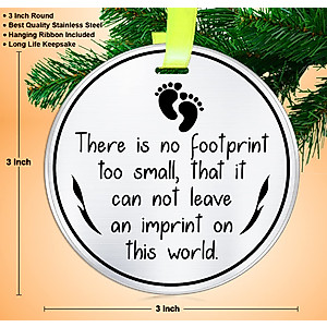 Infant Memorial Ornament Christmas Keepsake- No Footprint is Too Small- Baby Loss Remembrance Sympathy Gift