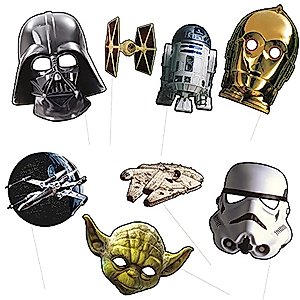 Star Wars Photo Booth Props (Pack of 8) - Multicolor Cardboard - Ultimate Party Accessory for Kids' Birthdays & Themed Events