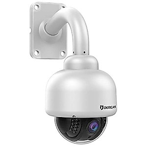 Dericam Outdoor PTZ WiFi Security Camera,1080P IP Surveillance CCTV Camera,Pan/Tilt/Zoom,4X Optical Zoom,Night Vision,Motion Detect,IP65 Weatherproof Pre-Instal 32G SD Card, White