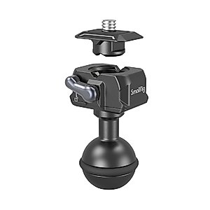 SmallRig Quick Release Ballhead with 1/4" Screw, Drop-in HawkLock Ball Head Clamp for Magic Arm Clamp, Quick Release for Field Monitor, Camera, Light, Max Load of 5kg, Aluminum Alloy - 3600