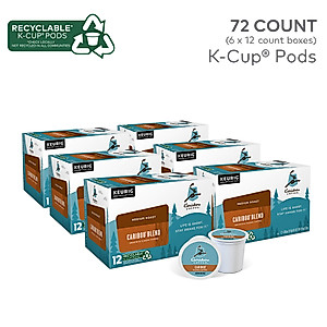 Caribou Coffee Caribou Blend, Single-Serve Keurig K-Cup Pods, Medium Roast Coffee, 12 Count (Pack of 6)