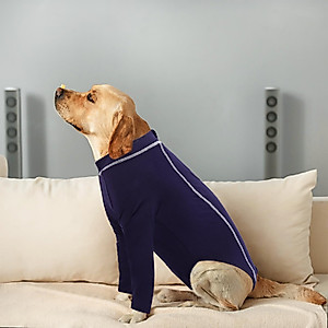 ROZKITCH Dog Surgery Recovery Sleeve for Front Legs, Anti-Lick Wound Protector with Zipper, Dog Elbow Brace for Joint Care, ACL/CCL Sprain, Arthritis, Post-Op Suit, Cone Collar Alternative Blue S