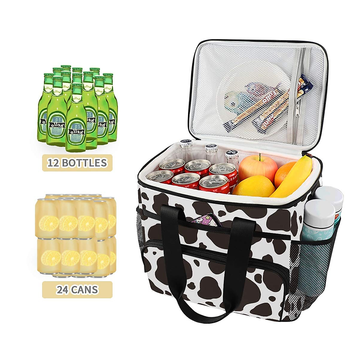 ALAZA Abstract Cow Skin Large Cooler Insulated Picnic Bag Lunch Box for Adult Men Women