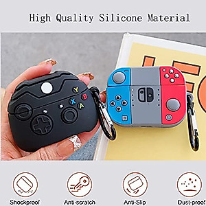 2 Pcs Wifantien 3D Cute Gamepad+Switch Case for AirPod Pro 2019/2022, Cartoon Kids Boys Men Kawaii Cool Game Gamepad Shape Keychain Case for Airpods Pro/Pro 2nd Gen 2022