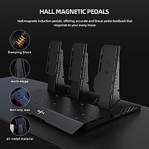 PXN V12 Lite Direct Drive Racing Wheel and Pedal, 4-Metal Paddle Shifter, Quick Release, Driving Force Leather Steering Wheel Compatible with PC, PS4, Xbox one, Xbox series s/x