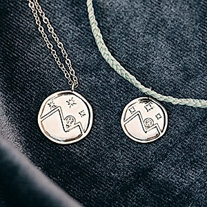 Pura Vida 18" Silver Crystal Mountain Coin Necklace - Handmade Statement Necklace with Czech Crystal - Silver Necklace for Women, Long Necklaces for Teen Girls, Boho Jewelry for Women - 3" Extender