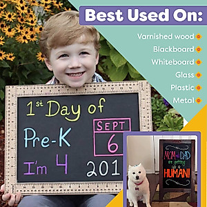 Chalktastic Chalkboard Markers for Kids Set of 8 Washable, Erasable Chalk Ink Dry Erase Pens for School, Chalkboard Menu Board & Glass Car Window - Neon, Pastel, White Chalk Pens - Gifts for Artists