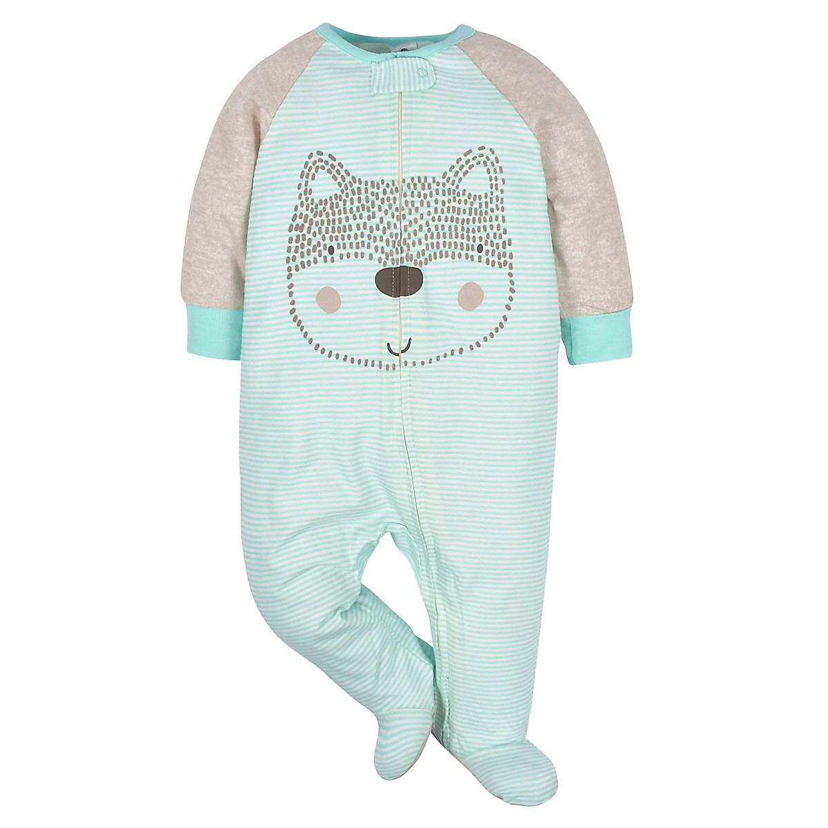 Gerber Baby Boys' 4 Pack Sleep 'N Play Footie, Aqua Fox, Preemie