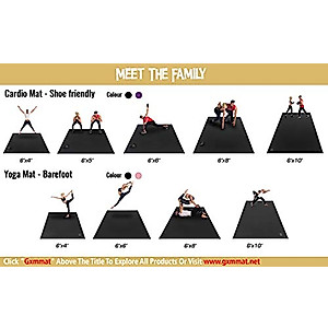 GXMMAT Extra Large Exercise Mat 10'x6'x7mm, Ultra Durable Workout Mats for Home Gym Flooring, Shoe-Friendly Non-Slip Cardio Mat for MMA, Plyo, Jump, All-Purpose Fitness Black Real