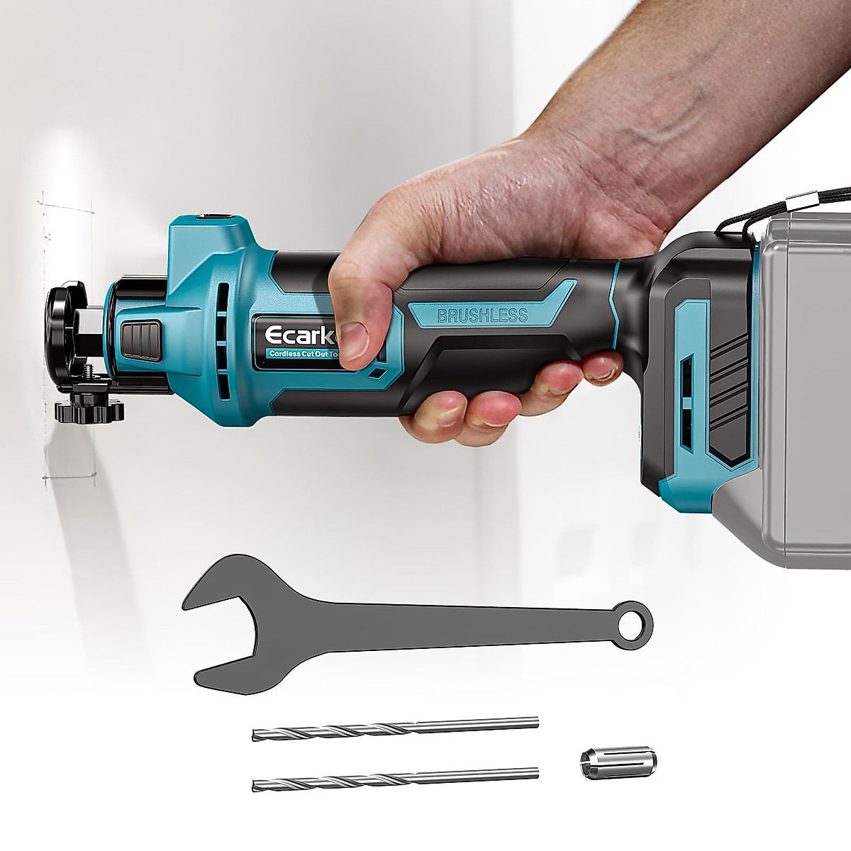 Cordless Drywall Cut-Out Tool for Makita 18V Battery: 3 Variable Speed Brushless-Motor Tool - (Battery Not Included) Drywall Rotary Saw tool kit for Cutting Wood Drywall,Sheetrock,Wood,Plywood