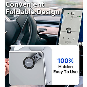 Nycetek Tesla Phone Mount Holder for MagSafe, [Super Suction Power] Dashboard Magnetic iPhone Car Mount for Tesla Model Y/3/S/X Accessories 2023, Alloy Foldable Car Holder for iPhone Samsung and More