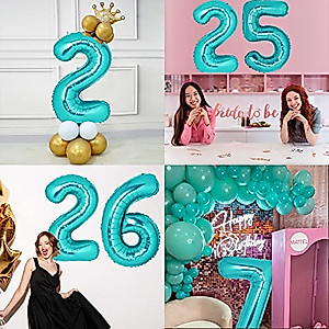 40 Inch Large Blue 16 Balloons Number 16 Birthday Balloon for 16th Birthday Decors for Girl Number 61th Number Balloon for Women Birthday hellium tank balloons 16 Old Birthday Decors