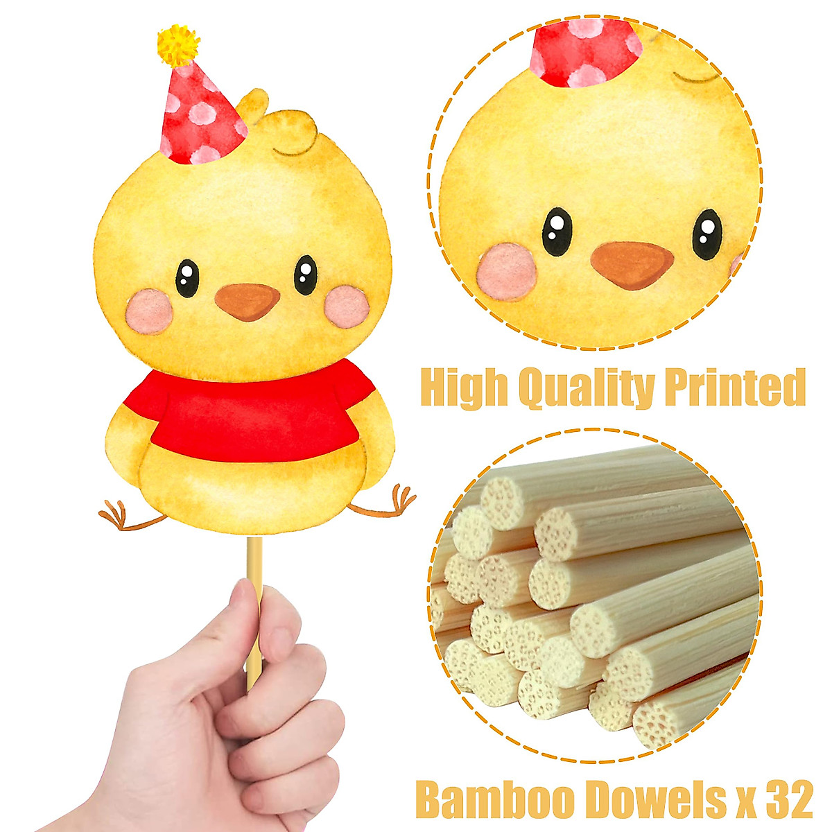 32pcs Farm Animal Centerpiece Sticks Farm Birthday Party Centerpiece Decorations Farm Theme Table Toppers for Barnyard Birthday Barn Party Baby Shower Supplies