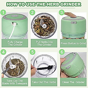 Electric-Herb-Grinder-3.5 Inch-2023-Upgraded, 3.4oz Large Grinder for Grinding Dry Fresh Herbs and Spices, USB Rechargeable, Portable, Waterproof, High-efficiency, Nice Choice for Gift