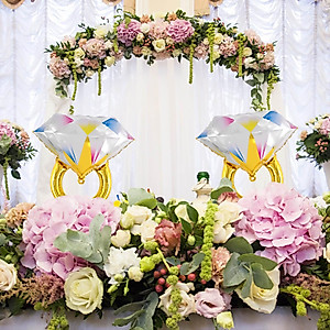 6 PCS Diamond Ring Balloons,Wedding Ring Balloons Decorations,Engagement Balloons,Bachelorette Party Ring Balloons for Bridal Shower Wedding Engagement Bachelorette Party Decorations(Gold)