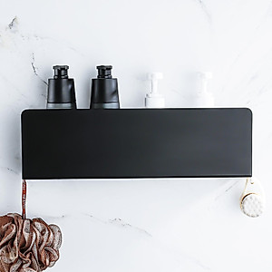SAIWILLER Blackl Bathroom Shelf Wall Mount Decor Samll Wall Shelf Aluminum Shower Caddy Organizer Kitchen Storage Rack 30CM