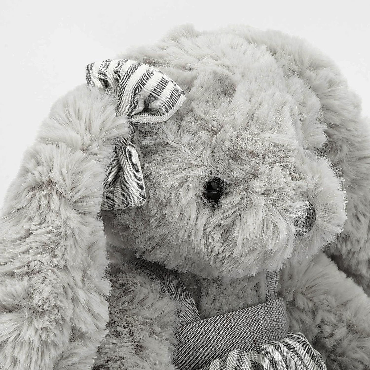 Easter Bunny Stuffed Animal, 12" Grey Plush Rabbit for Girls