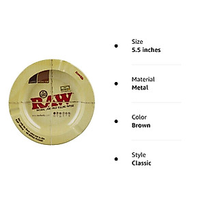 "RAW Round Metal Ashtray - Magnetic / 5.5""", brown (18443)