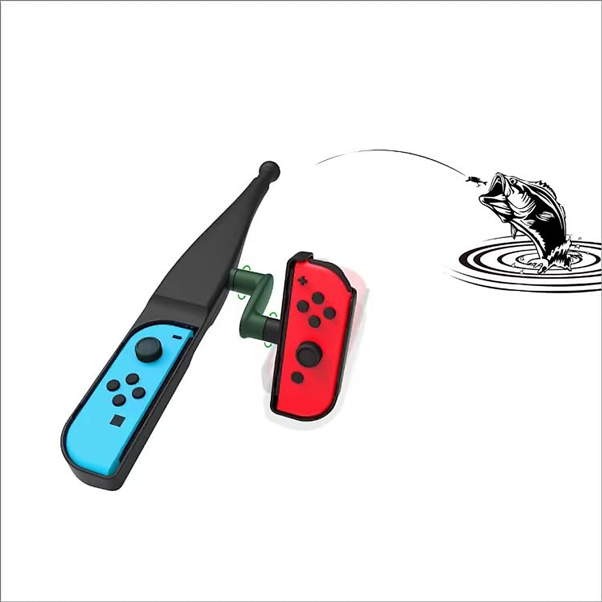 Nintendo Switch Fishing Rod, Fishing Rod Hand Grip for Switch Legendary Fishing, Game Handle Grip Compatible with Nintendo Switch Joycons