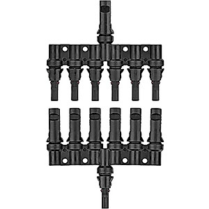 Jtron Solar Branch Connectors Branch Y Connector in Pair MMMMMMF+FFFFFFM for Parallel Connection Between Solar Panels (6)
