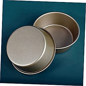 BAFAFA 2pcs Burger Mold Molde Para Pastel Pizza Oven for Home Toaster Oven Pans Round Cake Tin Steel Baking Pan Loaf Tin Ovenware Mold DIY Mold Meatloaf Breads Molds Golden Household Tray Pan