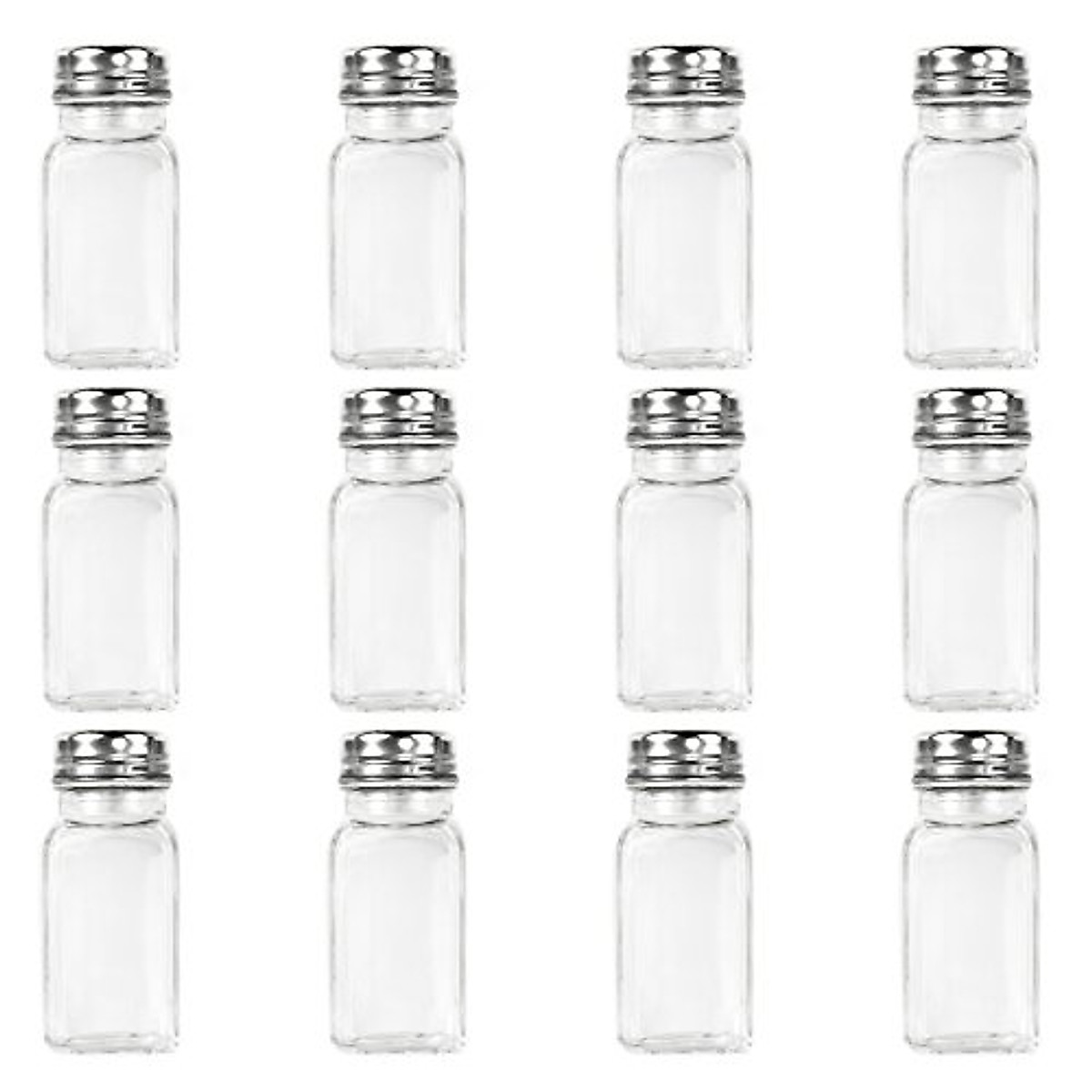 Back of House Ltd. Salt & Pepper, Spices, Seasonings Shakers - Stainless Steel & Glass Restaurant Home Kitchen - 12 Standard
