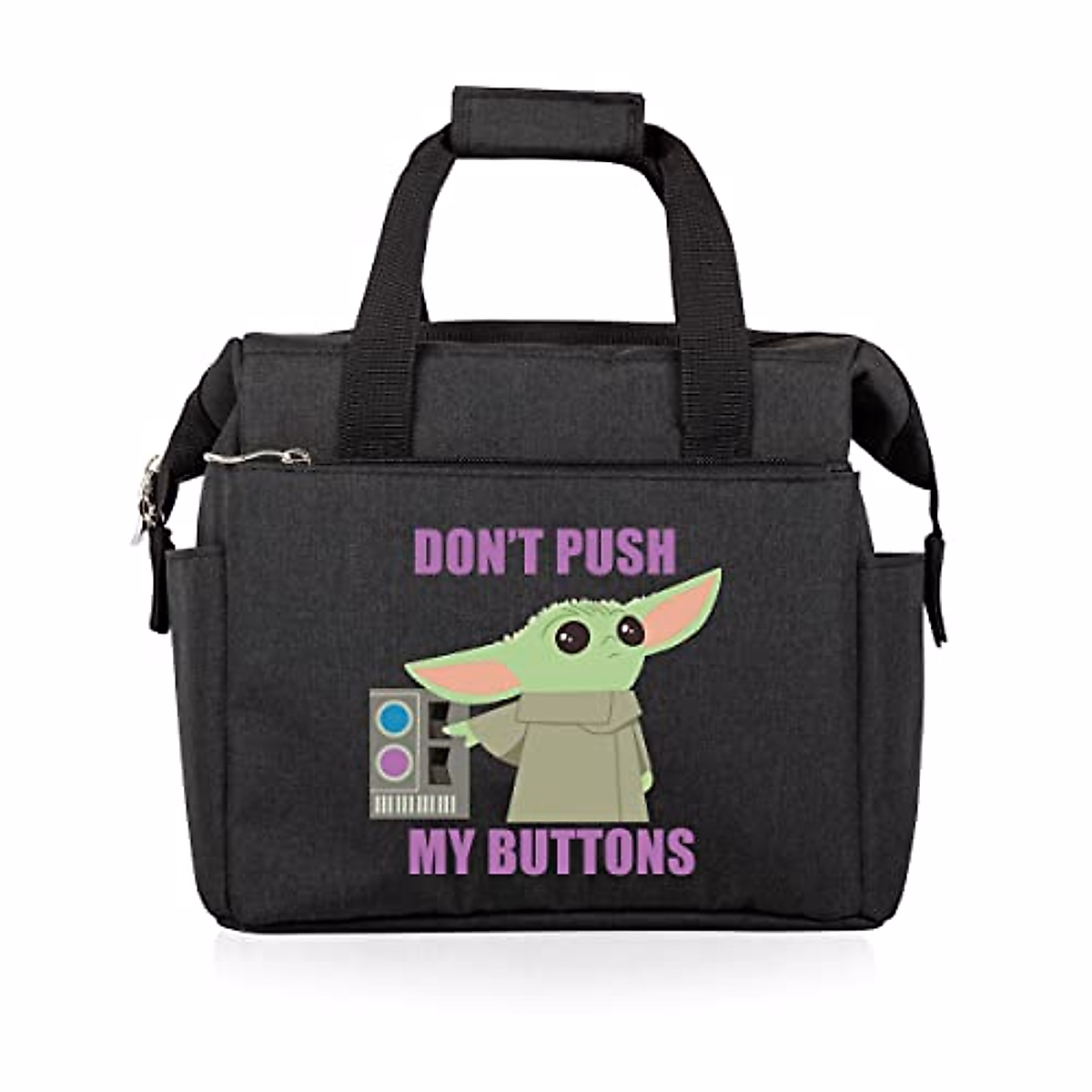 ONIVA Mandalorian Grogu On The Go Lunch Bag, Soft Cooler Lunch Box, Insulated Lunch Bag, (Black)