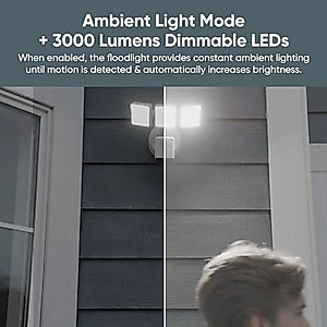 WYZE Floodlight Camera Pro, 3000-Lumen LEDs, 180° Wide View, 2K HD Outdoor Security Camera, Motion Detection, 105dB Siren, Cloud & Local Storage, Color Night Vision, for Home Surveillance, Wired