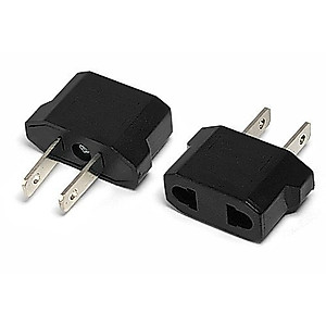 ANRANK E-U4113619AK European to USA American Outlet Plug Adapter (Black, 8-Pack)