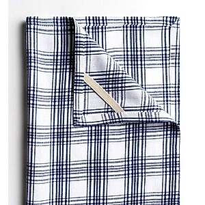 Calicot Dish Cloth 100% Cotton 20 Inch x 27.5 Inch Quick Qrying Kitchen Towel Easter for Hotel Quality, Dining, Kitchen, Parties & Tea (Blue Checks)