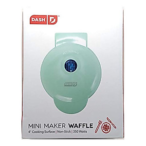 Dash MINI Waffle Iron 4" With The Best Keto Chaffle Recipe Book and Journal by Charmed By Dragons (4 Inch MINI AQUA)