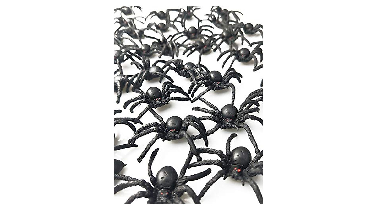 Funny Halloween Plastic Spider Toys - 30 Pack for Pranks & Decorations
