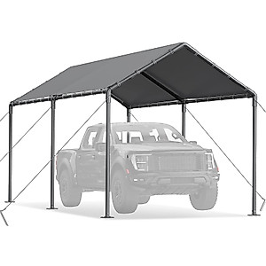 Carport 10x20ft Heavy Duty Canopy Storage Shed, Portable Garage Party Tent,Portable Garage, All-Season Tarp for Car,Truck,Party SNC24# (N/GY)