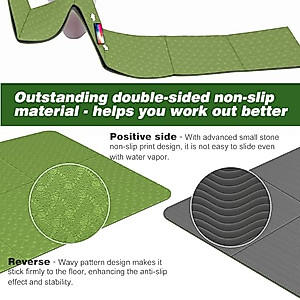 WEme Yoga Mat 1/4-Inch Thick Folding Yoga Mat TPE Eco-friendly High Density Anti-Tear Non-Slip Exercise & Fitness Mat, Foldable Easy Multipurpose Exercise Mat for Pilates, Home Workout