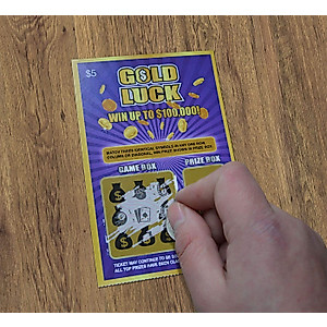 WINGKIND Gold Luck Pregnancy Announcement Fake Lottery Scratch Off Tickets, Great Idea for Pregnancy Reveal, 6 Cards