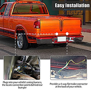 MECMO 4 Way Flat Trailer Wiring Harness for 1998-2004 Chevy S-10/GMC Sonoma & 1998-2000 Isuzu Hombre, Plug-in Simple Custom-Fit T-Connector 4 Pin Trailer Hitch Wiring