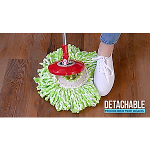 Simpli-Magic 79349 Spin Mop Kit with Three Mop Heads Included,16 x 11 x 11 inches, Red/Black