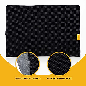 Premium Under Desk Foot Rest Cushion for Your Desk at Work, Home Office, and Gaming - Orthopedic, Ergonomic Memory Foam Foot Stool Cushion with Non-Slip Bottom (Gray)