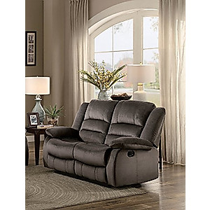 Homelegance Jarita Reclining Loveseat Polyester Fabric Cover, Chocolate