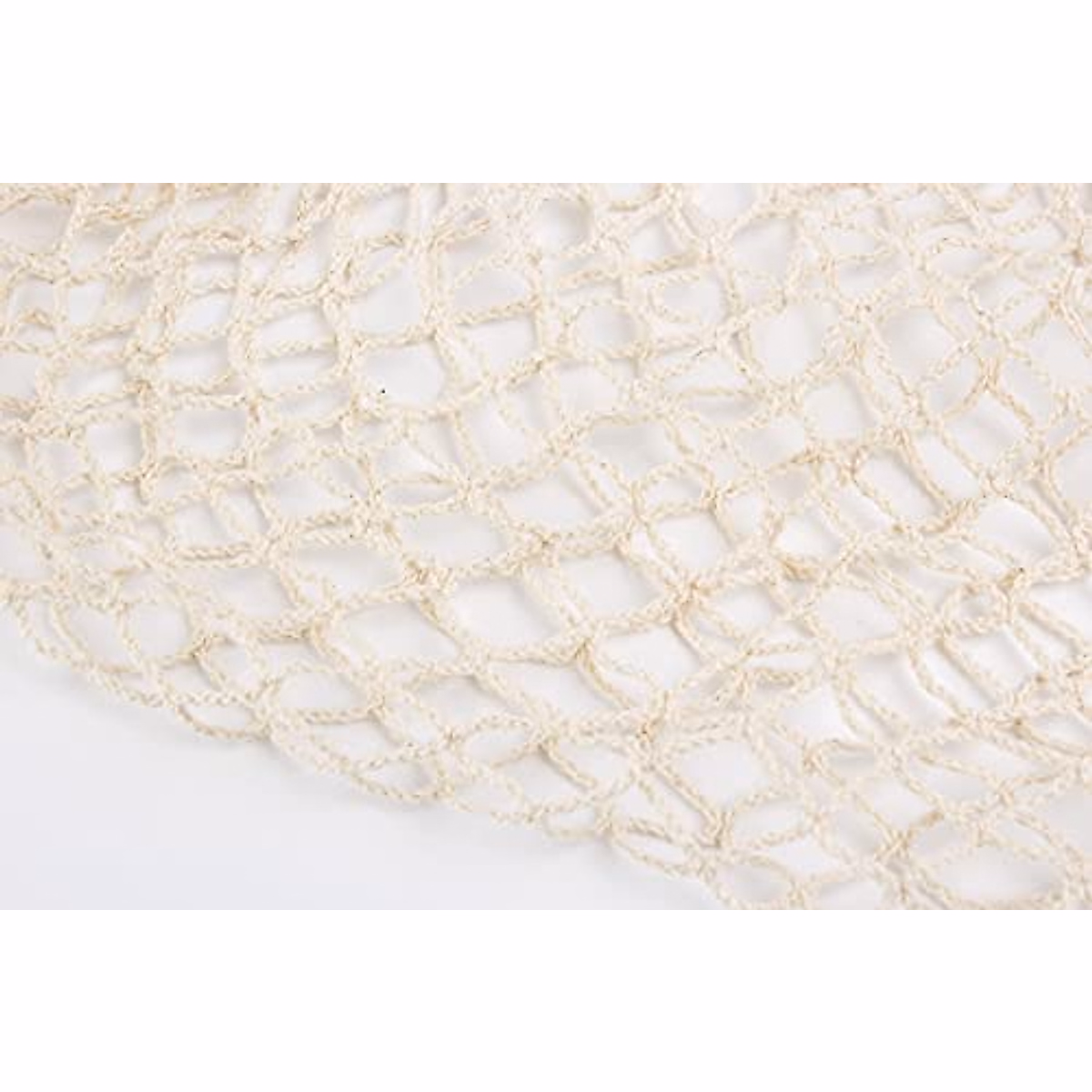 [2 Pack] Premium Mesh Grocery Bags, Reusable Produce Bags, Long Handle Net Tote Bags, 100% Cotton String Bags, Fruit and Vegetable Bags, Beige (Portable/Washable/Durable)