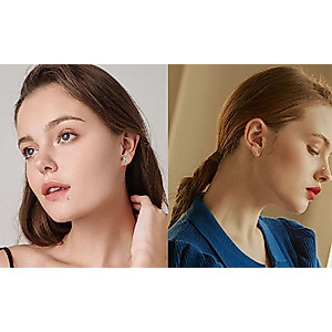 16g CZ Labret Cartilage Tragus Monroe Lip Nose Helix Diamond Studs Earrings for Women Men Stainless Steel Cubic Zirconia Piercing Jewelry 2mm 3mm 4mm 5mm 4 Pairs Set (gold)