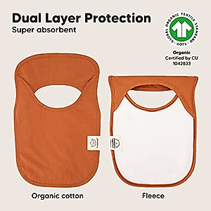 8-Pack Baby Bibs for Boys, Girls - Pull-on Bibs for Baby Girl, Baby Boy, Baby Girl Bib, Baby Boy Bib, Baby Drool Bibs, Baby Bib Unisex, Teething Bibs, Newborn Bibs, Infant, Toddler (Brick)