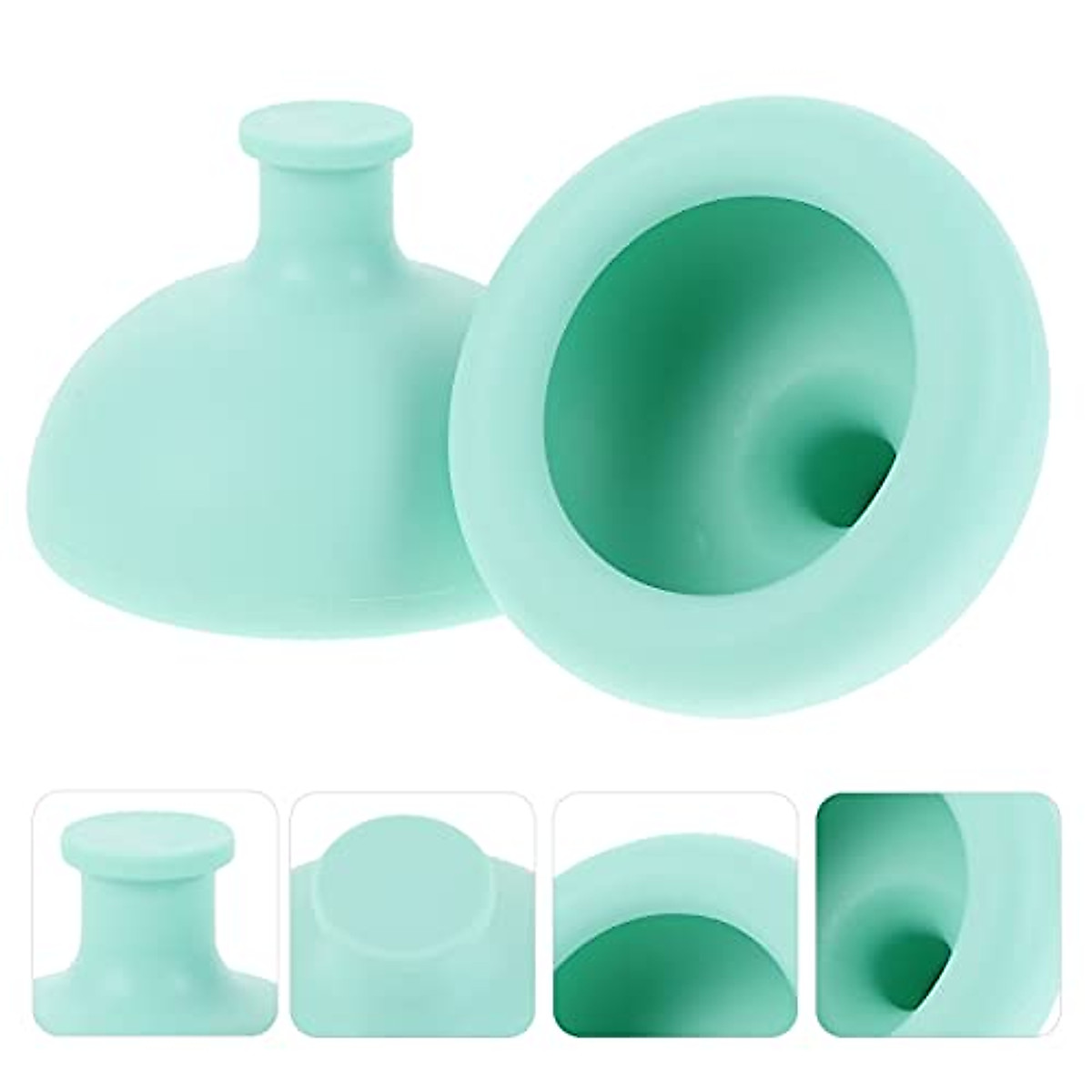 Healifty 2Pcs Silicone Palm Chest Percussion Cup Chest Physical Therapy Cup Pressure Drum Massage Treatment for Expectoration